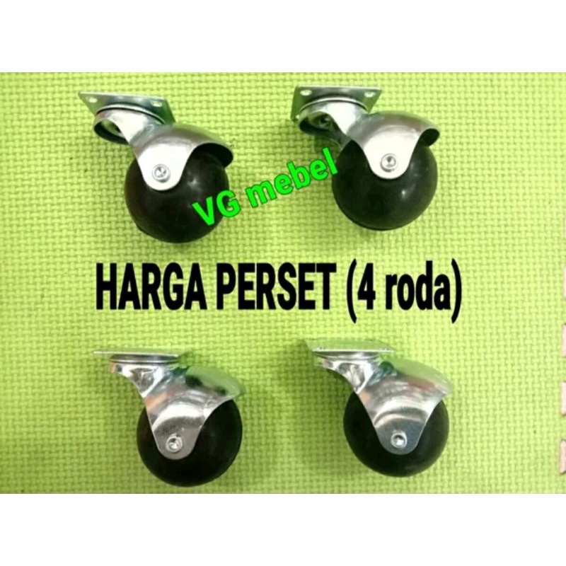 Jual Roda Caster Karet Bulat 2" (50 mm) - Roda Bola Model Plat...harga ...