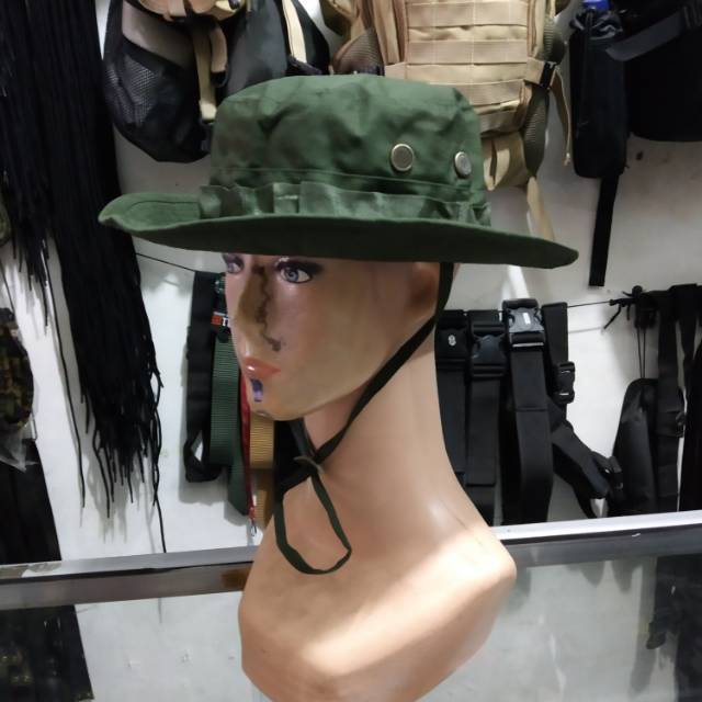 Jual topi rimba HIJAU ARMY/topi rimba tactical lapangan airsoft outdoor ...