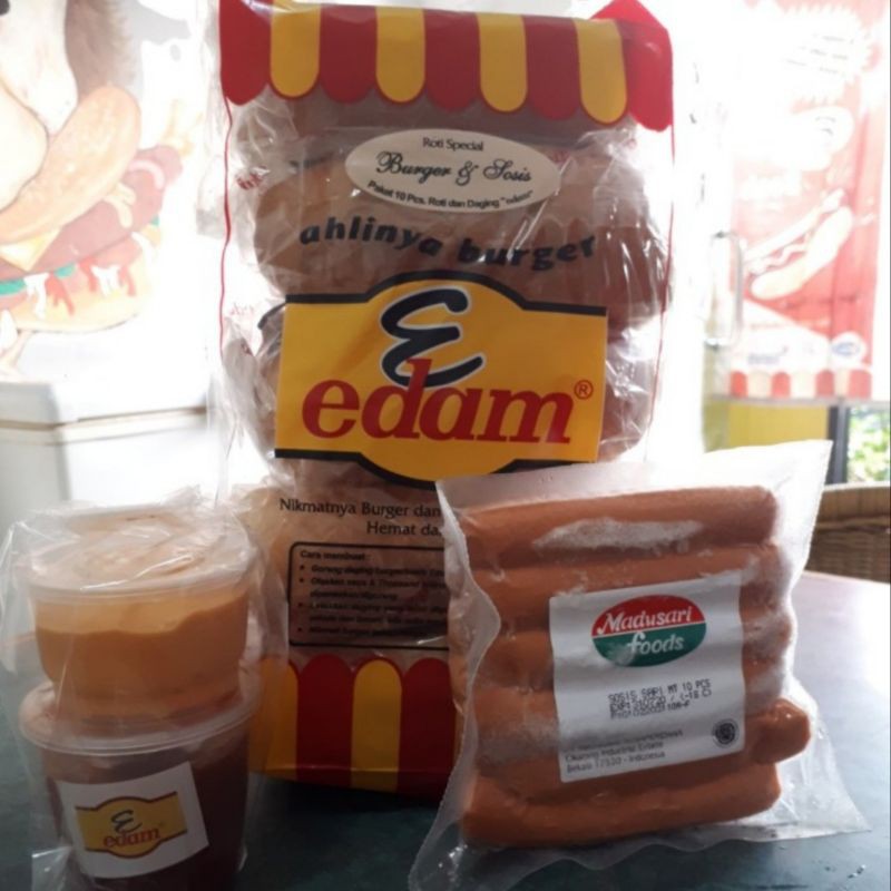 Jual roti burger hotdog merk edam full | Shopee Indonesia