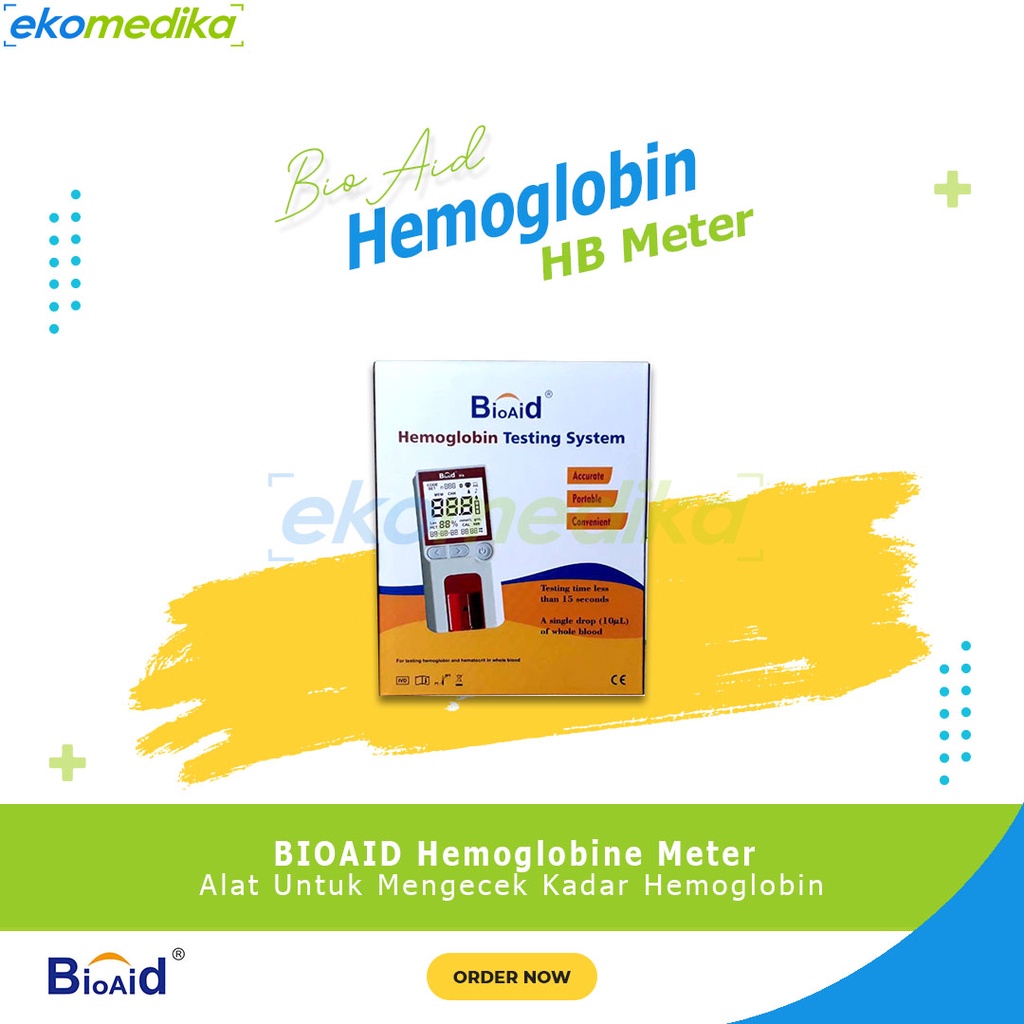 Jual Alat Cek Test Hemoglobin HB BIOAID Hemoglobine Meter + 50 Test ...