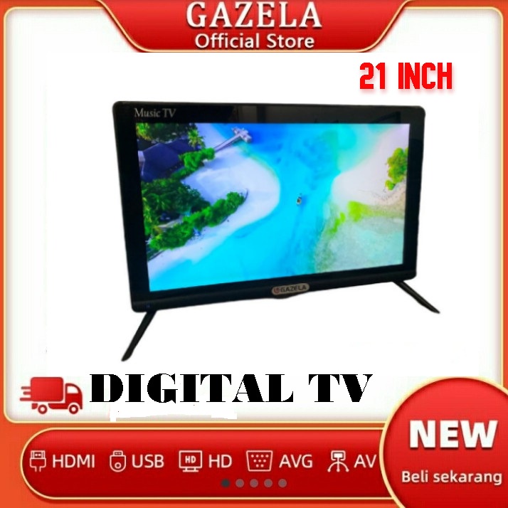 Jual LED TV 21 INCH DIGITAL GAZELA KACA GLASS FULL HD BISA UNTUK ...