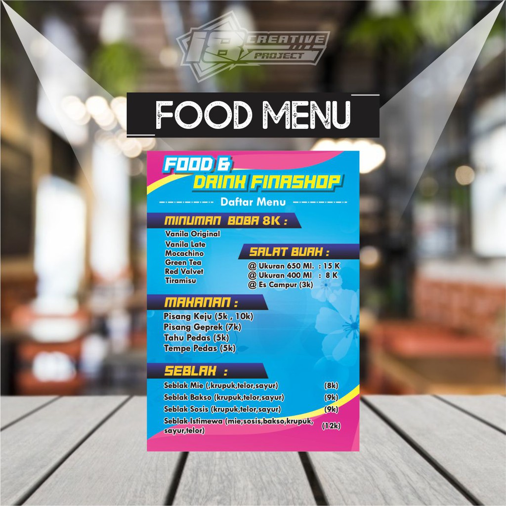 Jual Desain dan Cetak Menu Makanan Custom Desain - Food Menu Design ...
