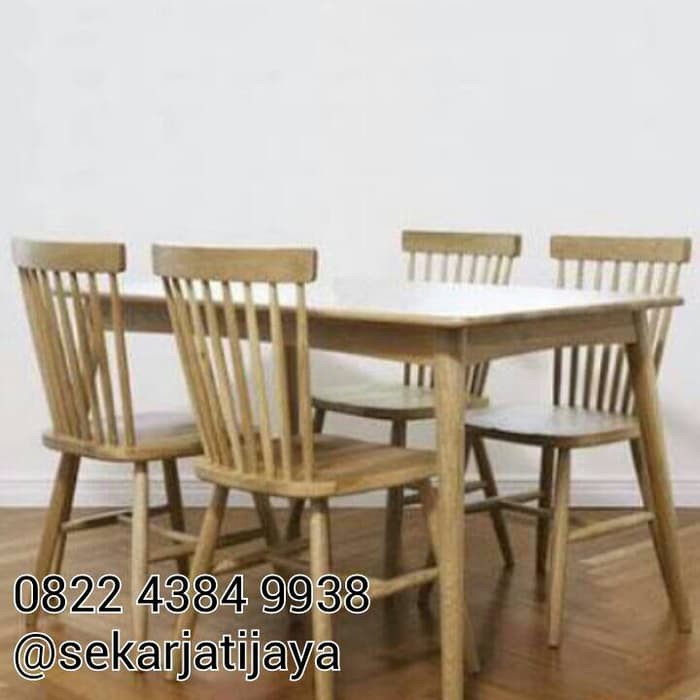 Jual Meja kursi makan jati retro minimalis jepara | Shopee Indonesia