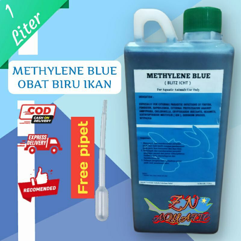 Jual Obat biru ikan blict ich / methylene blue 1 liter free pipet | Shopee Indonesia
