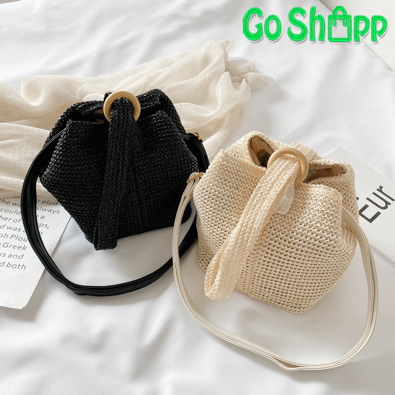 Jual Tas Selempang Bucket Anyaman Import - Tas Wanita Fashion Korea ...