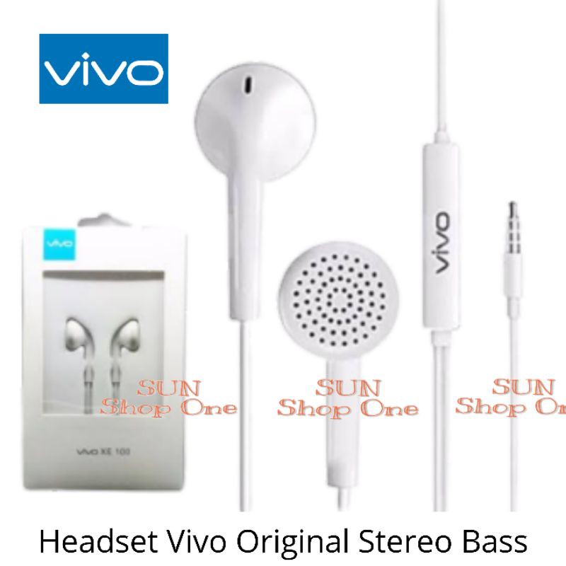 Jual Headset Vivo Bass Original XE 100 All Type Jack 3.5mm | Shopee ...