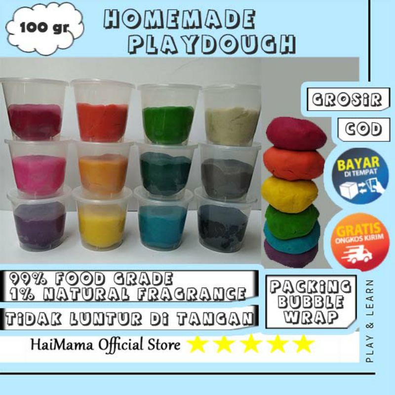 Jual PLAYDOUGH HOMEMADE | DOUGH | PLAY DOH | PLASTISIN AMAN | MAINAN ...