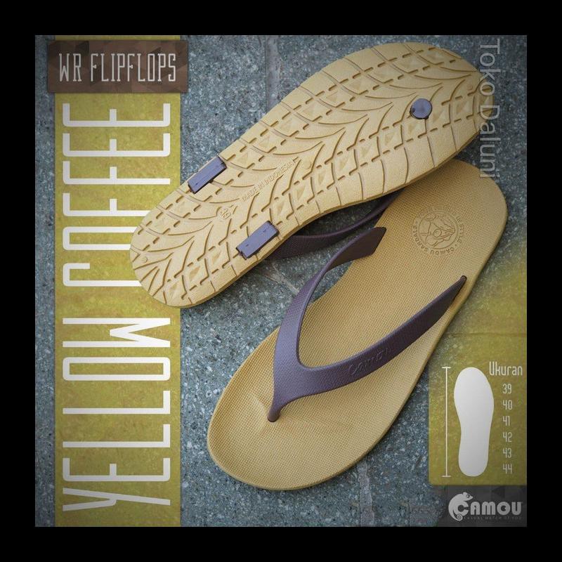 Jual BARU SANDAL JEPIT PRIA CASUAL FLIP FLOP KUNING FLIPFLOPS DL-SJ006 ...