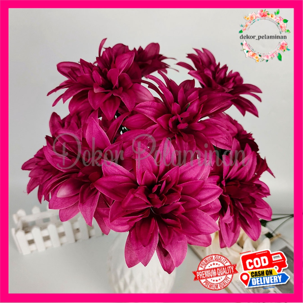 Jual BUNGA KRISAN JUMBO DIAMETER 14CM ARTIFICIAL CABANG 5-ARTIFISIAL ...