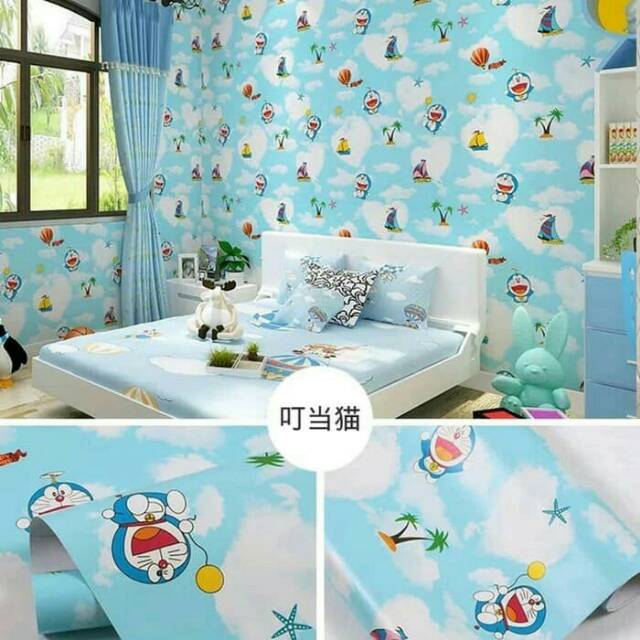 Jual Wallpaper Doraemon Awan / Sticker Dinding Doraemon Holiday ...