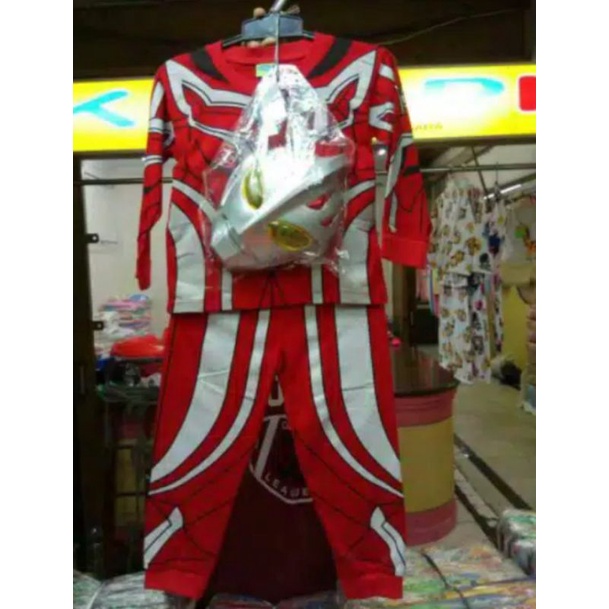 Jual baju ultraman topeng /setelan anak cowok/baju superhero/ultraman merah | Shopee Indonesia