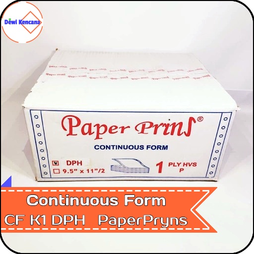 Jual Kertas Continuous Form 9,5"/2 x 11"/2 1 PLY HVS K1 DPH PaperPryns ...