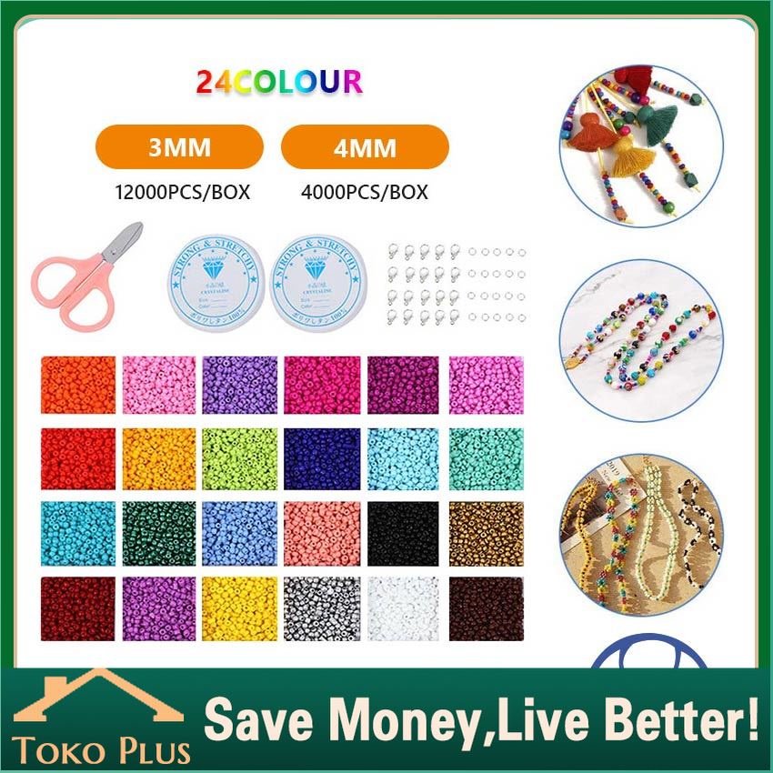 Jual 40000PCS 24Colors Biji Mote Manik-manik Set Kit Kecil Manik-manik ...