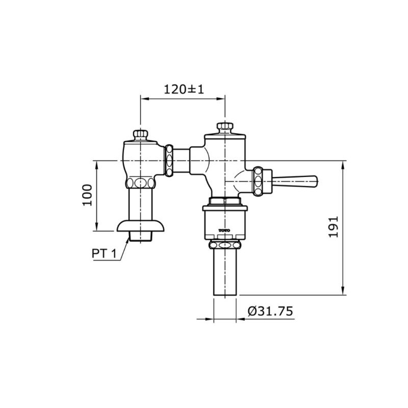 Jual Flush Valve Toto TV 150 NSJ / Flush Valve with Vacuum Breaker Toto ...