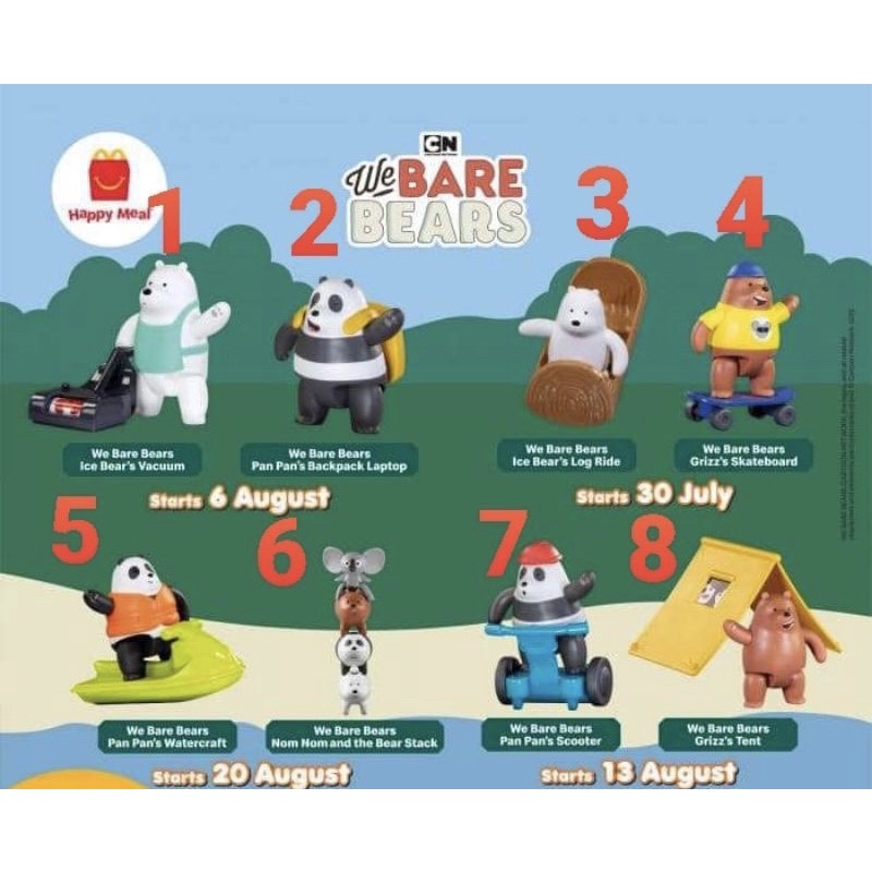 Jual Mainan : Happy Meal Toys We Bare Bear McDonald's | Shopee Indonesia