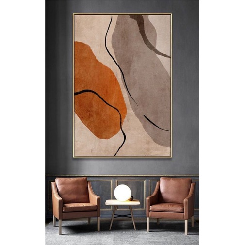 Jual LUKISAN abstrak 60x90 cm minimalis modern frame | Shopee Indonesia