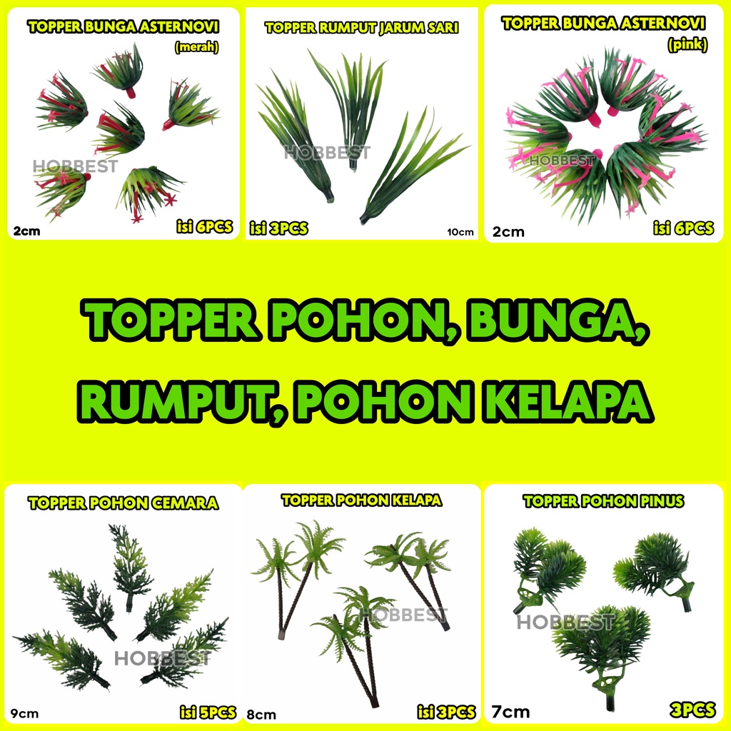 Jual Topper Kue Set RUMPUT BUNGA POHON KELAPA CEMARA - Hiasan Dekorasi ...