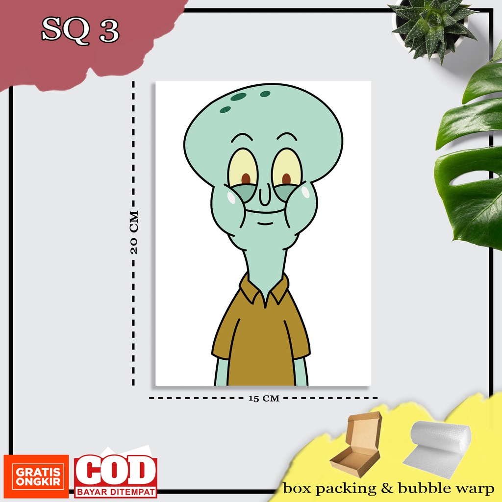 Jual HIASAN DINDING SPONGEBOB SQUAREPANTS MINIMALIS LUKISAN SQUIDWARD ...