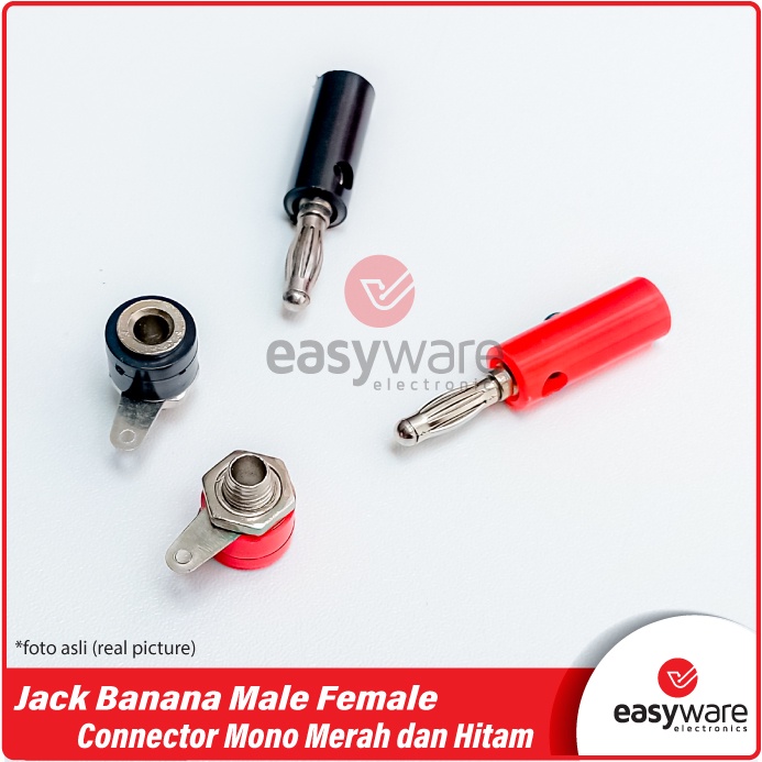 Jual 1 Set Jack Banana Socket Banana Connector Mono Male Female Plug ...