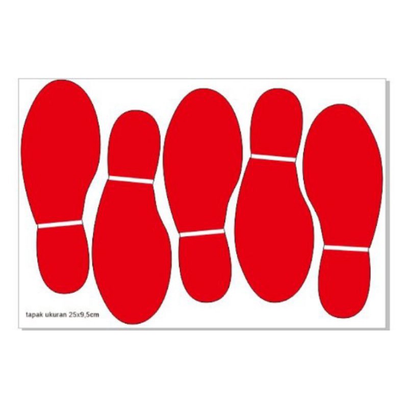 Jual Stiker kaki Dewasa Tapak Kaki jaga jarak sekolah kantor social ...