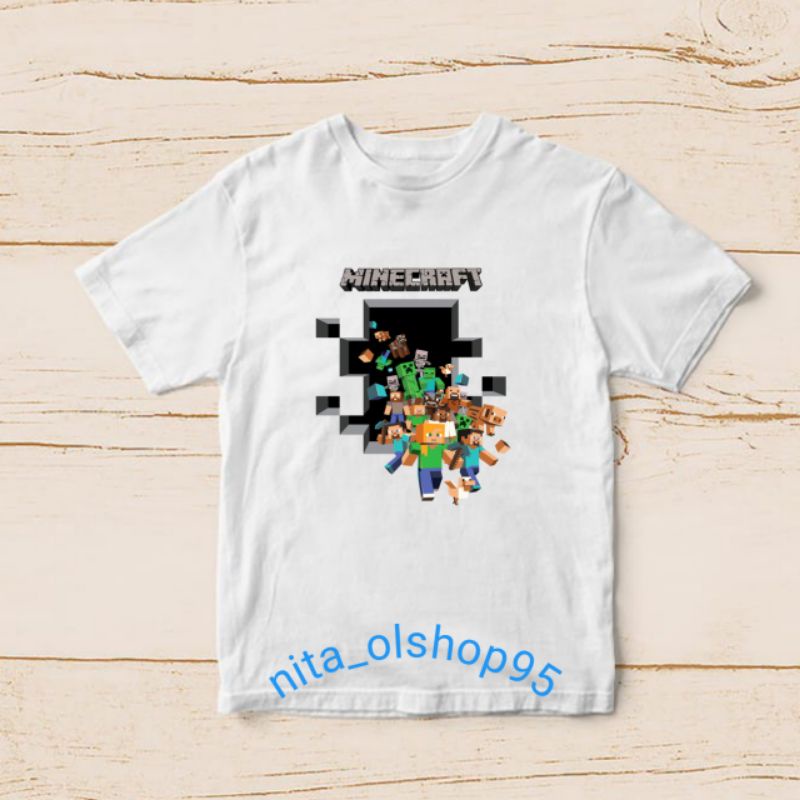 Jual baju minecraft baju roblox kaos anak minecraft karakter | Shopee ...