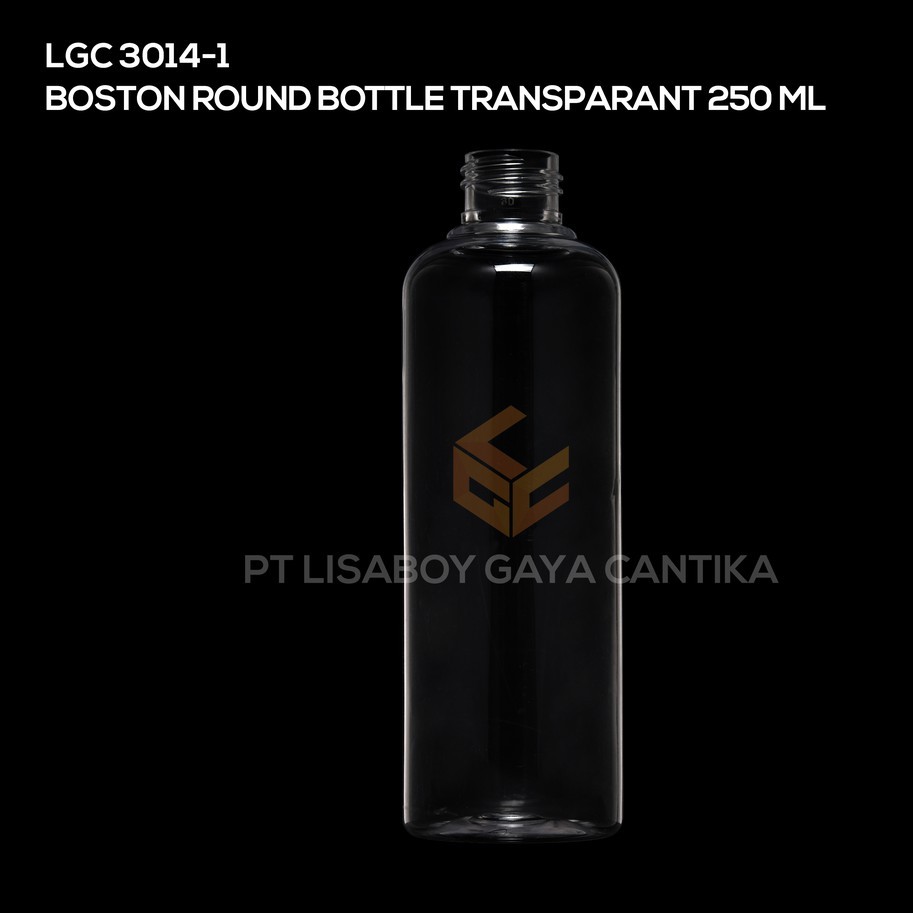Jual BOTOL PLASTIK/BOSTON ROUND BOTTLE TRANSPARANT 250 ML /LGC 3014-1 ...