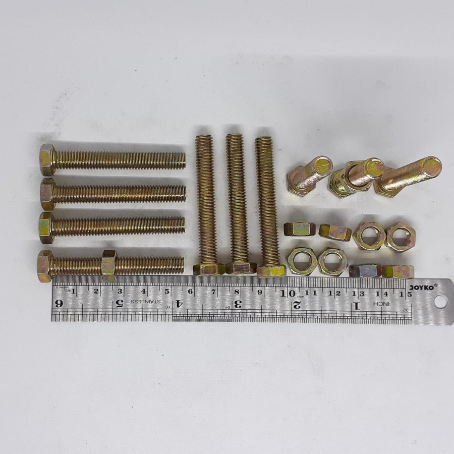 Jual BAUT MUR M8 X 55 KUNING BMK M8X55 PANJANG 5,5CM 5,5 CM KUNCI 12 8X55 55MM | Shopee Indonesia