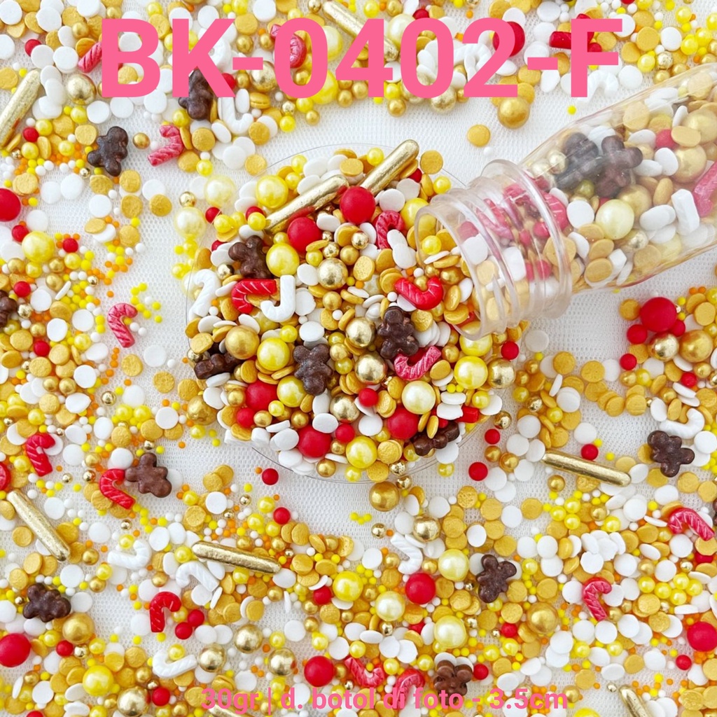 Jual GR-BK-0402 Trimit springkel sprinkles 30gr mutiara rainbow merah hijau yamama baking grosir ...