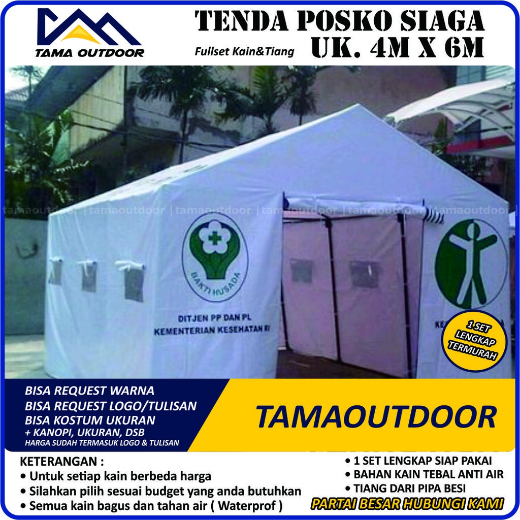 Jual Tenda Posko Keluarga - Siaga Kesehatan Ukuran 4M x 6M Rumah medis ...