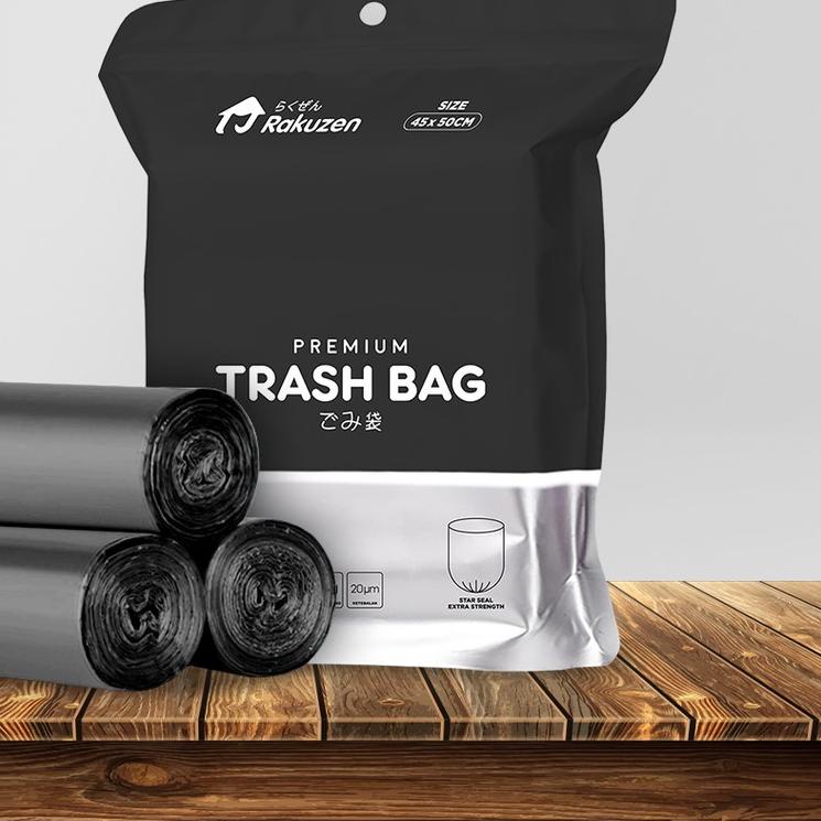 Jual Rakuzen Premium Trash Bag - Kantong Sampah Uk. 45 x 50 - Black ...