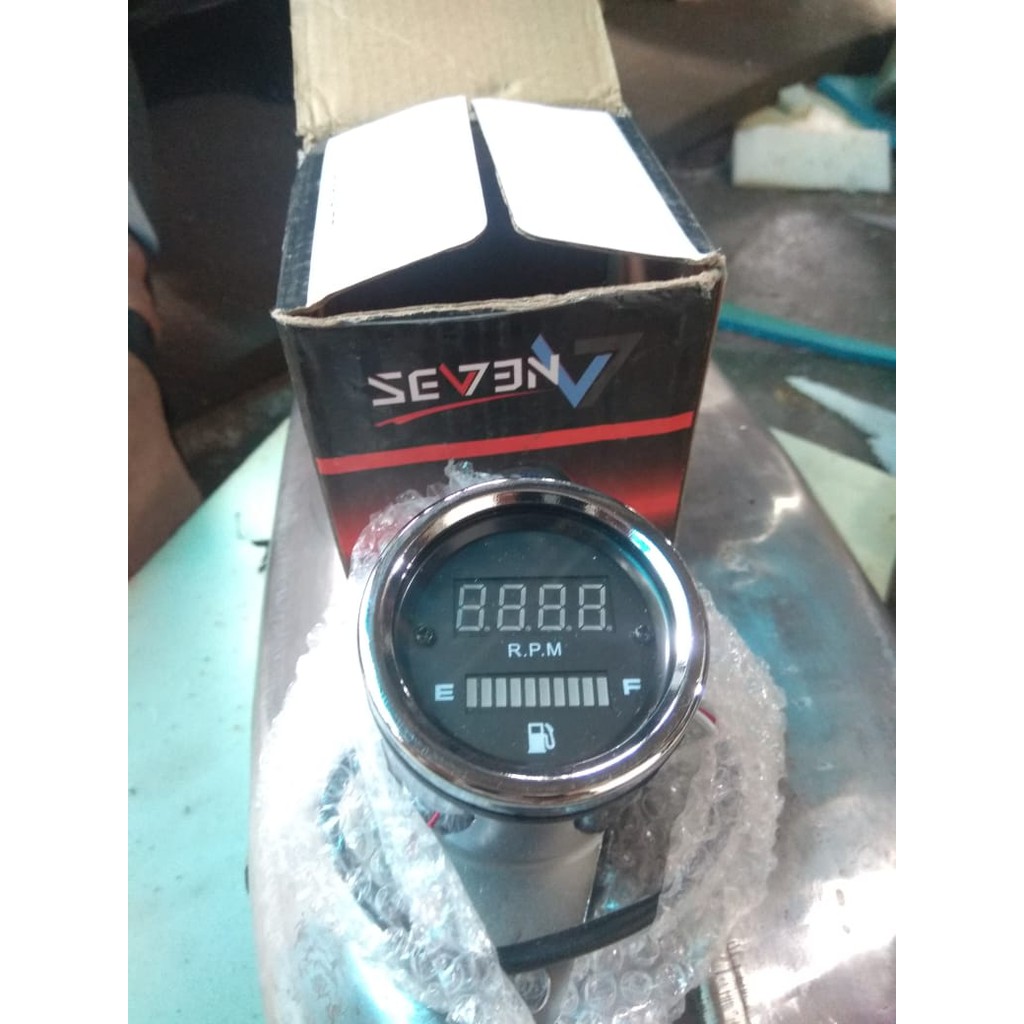 Jual Spedometer bulat indikator bensin dan rpm PNP universal | Shopee ...