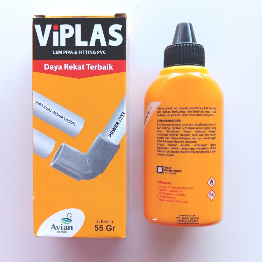 Jual Lem Pipa Fitting PVC VIPLAS AVIAN 55G Glue Pralon Peralon /Lem ...