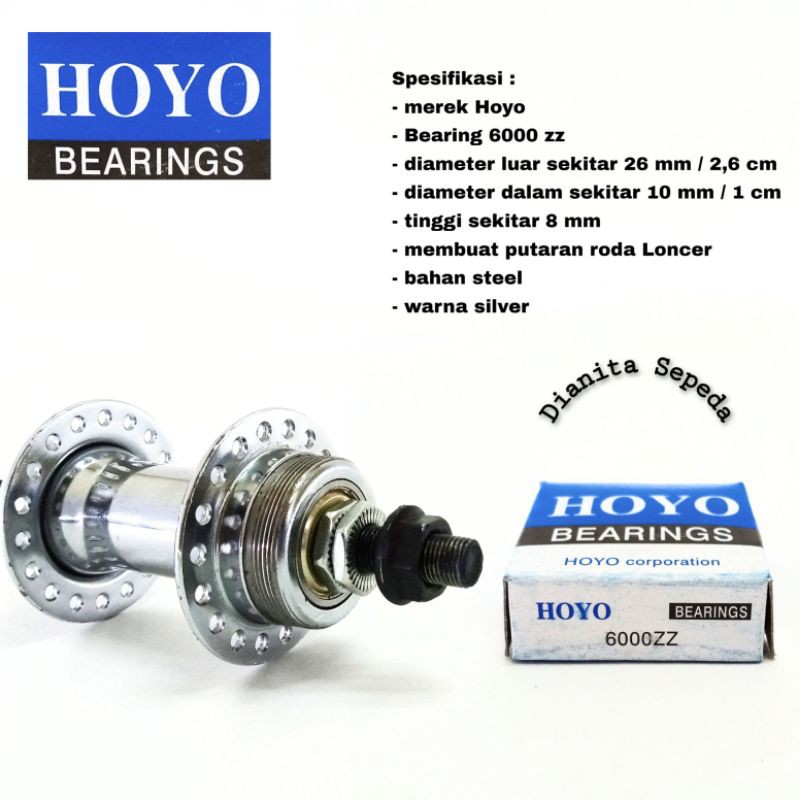 Jual bearing hub sepeda 6000 zz roda bos hub free hub mtb lipat seli ...