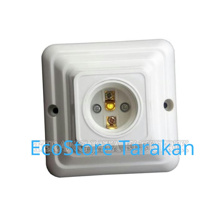 Jual Fitting / Rumah Lampu Tempel Plafon Kotak / Persegi Putih ...