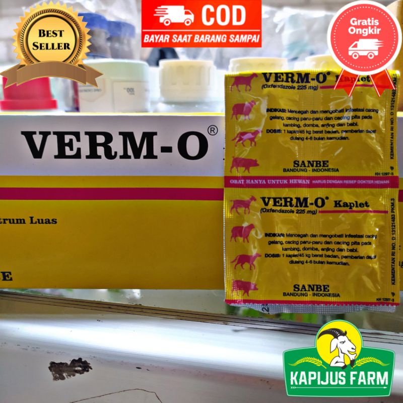 Jual Verm-O / Verm O Kaplet Obat Cacing Kambing Domba Aman Untuk Ternak ...