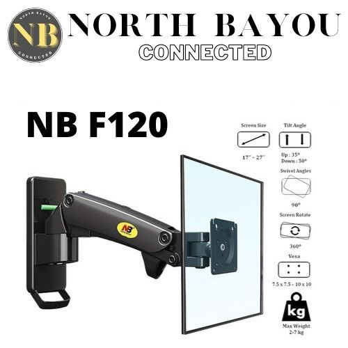 Jual BRACKET TV MONITOR LED LCD NORTH BAYOU NB F120 NBF120 17"-27" TILT ...