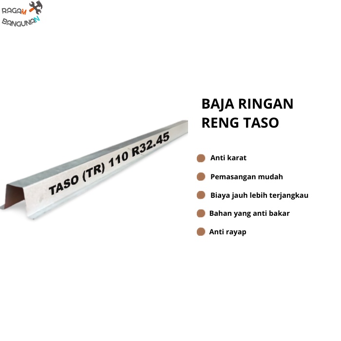 Jual Taso Reng Baja Ringan Tinggi 3.0cm Panjang 6 meter Ketebalan 0.45 ...