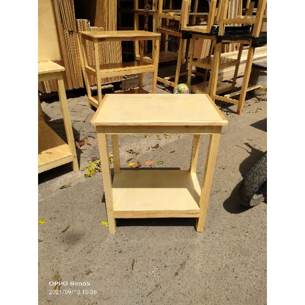 Jual meja susun 2 serbaguna ukuran 50x33x55 bahan jati belanda | Shopee ...