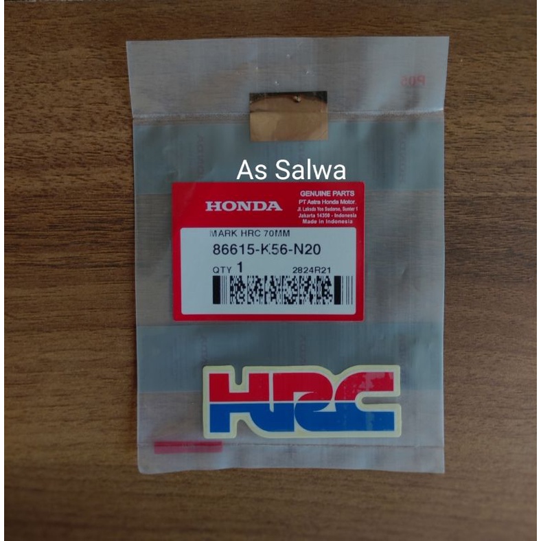 Jual Stiker HRC honda original ukuran 7 cm X 2.5 cm (1pcs) | Shopee ...