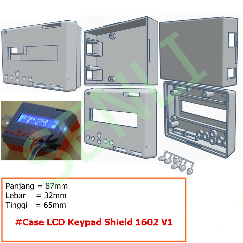 Jual Case Casing Cover Frame Arduino LCD Keypad Shield 16x2 16x02 1602 ...
