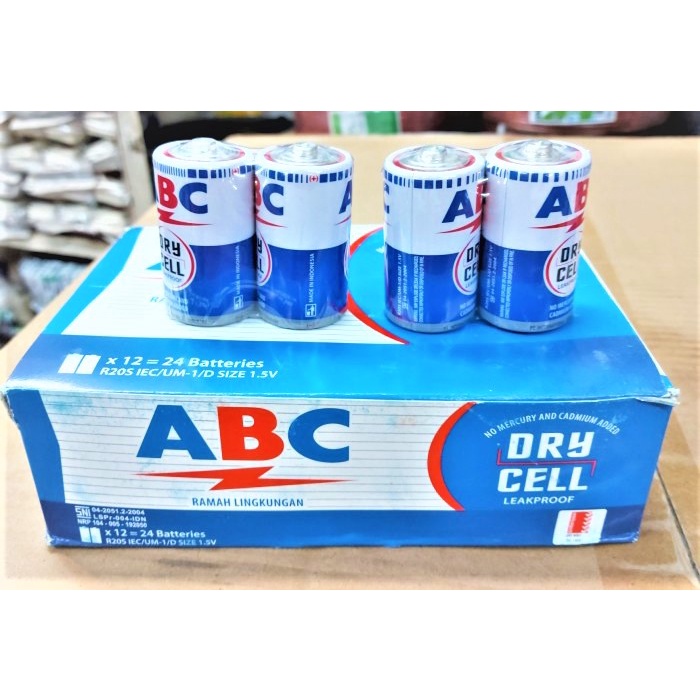 Jual [1 buah] Baterai ABC biru besar ukuran D R20 d size battery abc ...