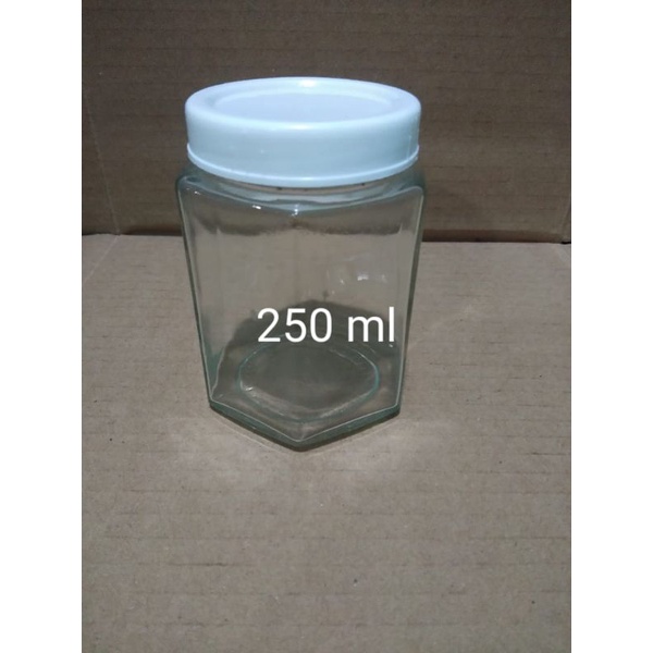 Jual botol kaca hexagonal 250 ml barang baru(isi paket 25 pcs) | Shopee ...