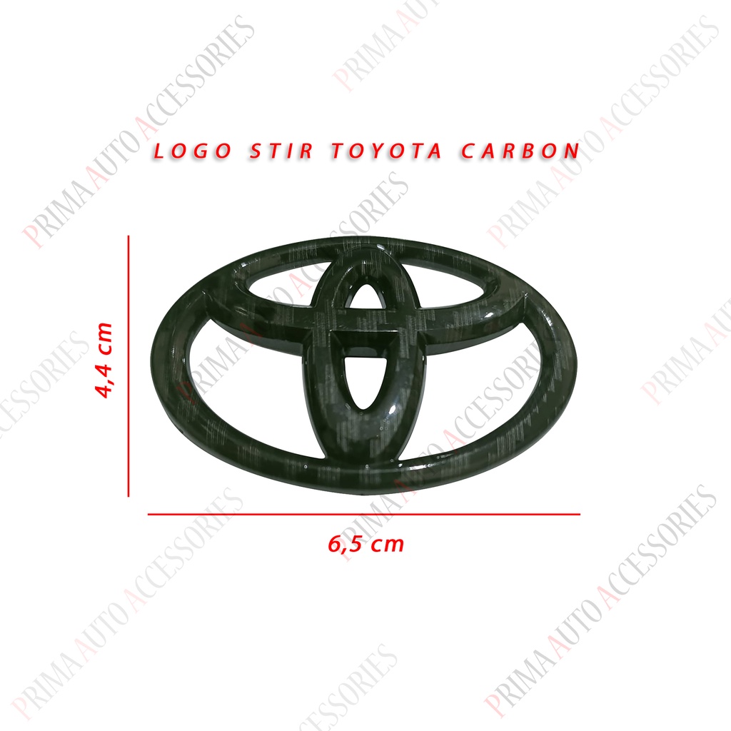 Jual Logo Emblem Stir Mobil Toyota Carbon Steer Car 65mm x 44mm ...