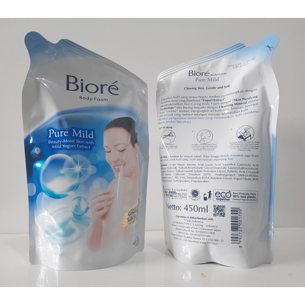 Jual Biore Body Wash Pure Mild 400ml refill | Shopee Indonesia