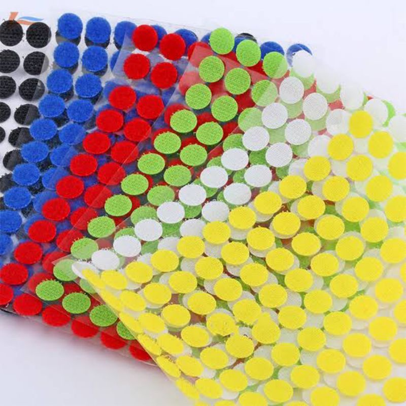 Jual 10 PASANG (TOTAL 20 PCS) STIKER BULAT PEREKAT SERBAGUNA / VELCRO ...