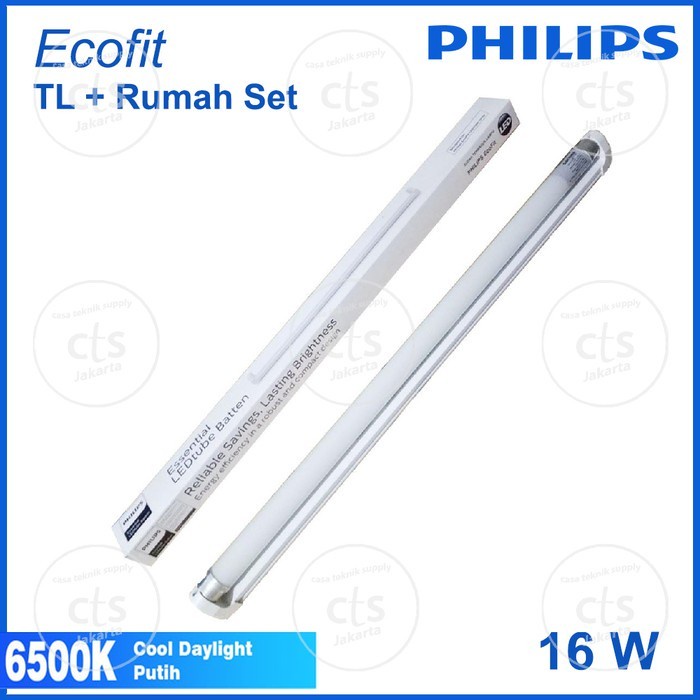 Jual PHILIPS TL ECOFIT T8 16W PUTIH BN 010C LED TUBE BATTEN + Kap 1 set | Shopee Indonesia