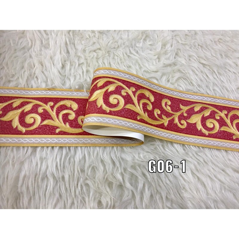 Jual Wallpaper Dinding Border List Klasik Merah Gold Pembatas Dinding ...