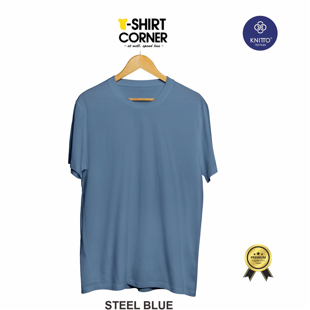 Jual BAJU KAOS POLOS COMBED 30S PRIA WANITA KNITTO PREMIUM PENDEK STEEL ...