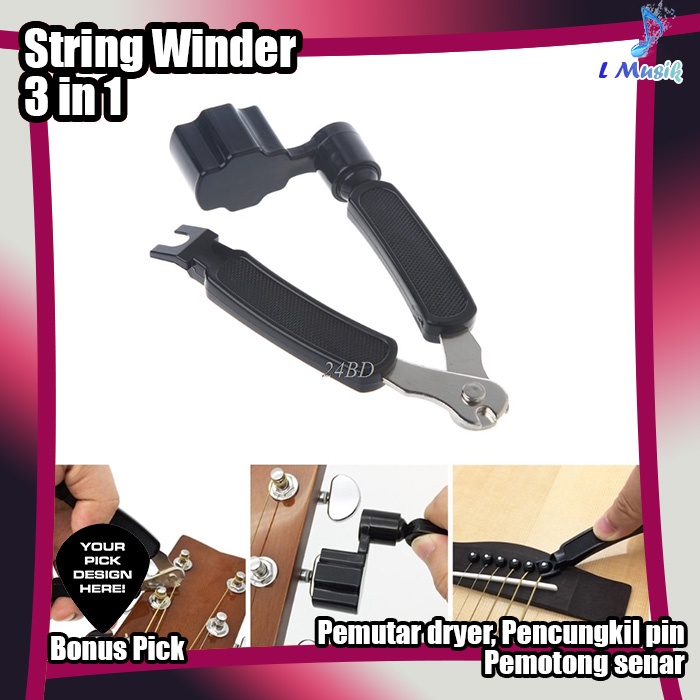 Jual STRING WINDER Alat Pemutar Senar 3in1 String Winder Cutter Pin ...