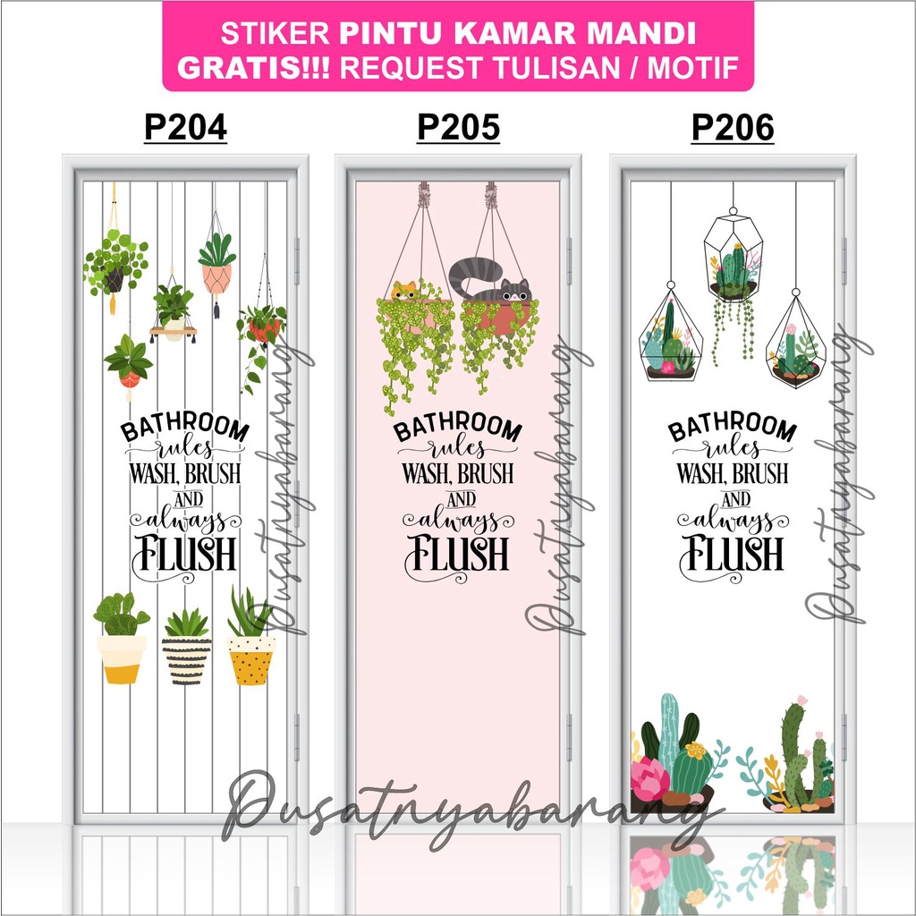 Jual STICKER PINTU KAMAR MANDI BISA CUSTOM | Shopee Indonesia